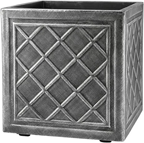 38cm Sq.Lead Effect Planter - Hanleys of Cork