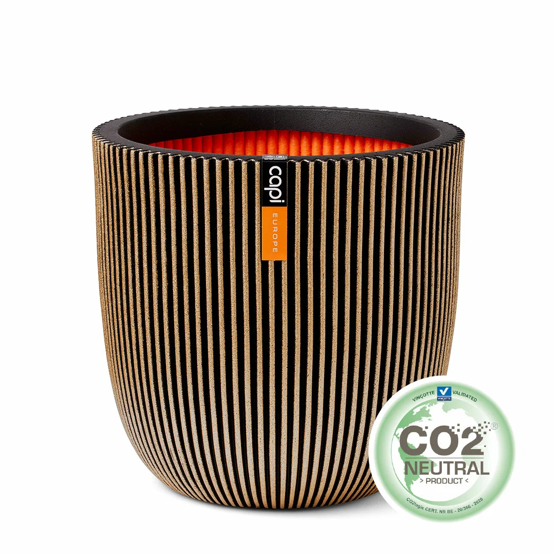 Capi Black Gold Planter Ball Groove NL 43x41cm - Hanleys of Cork