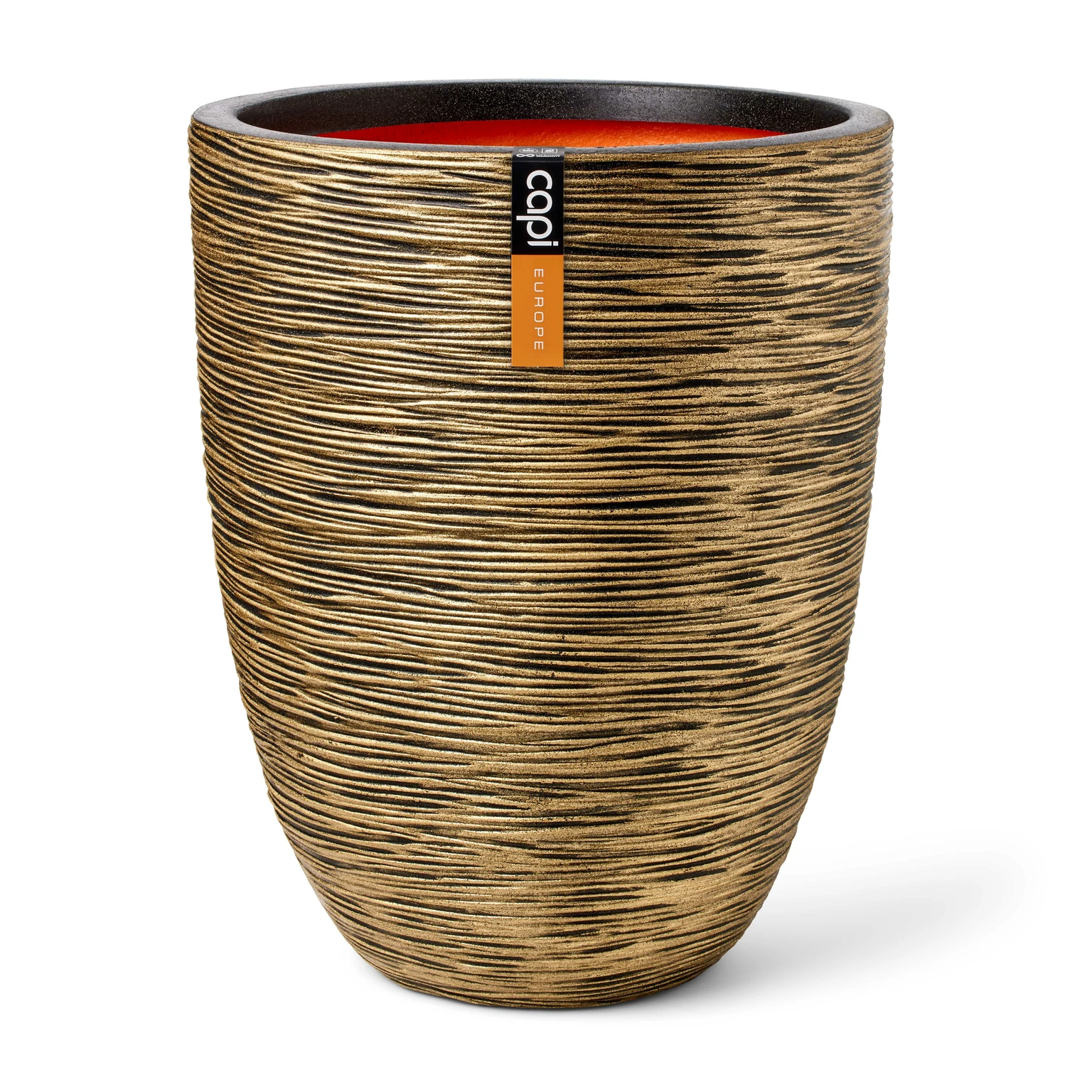 Capi Black Gold Vase Elegant Low Rib NL 46x58 cm - Hanleys of Cork