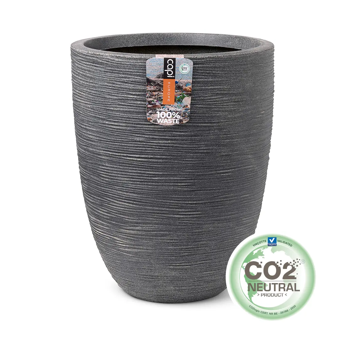 Capi Terrazzo Grey Vase Elegant Low Waste 34x46cm - Hanleys of Cork