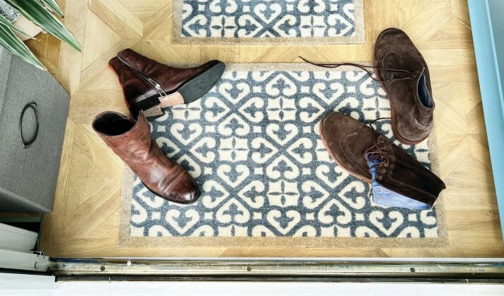 My Mat Nylon Indoor Pattern My Harlequin Tile Blue 50x75 - Hanleys of Cork
